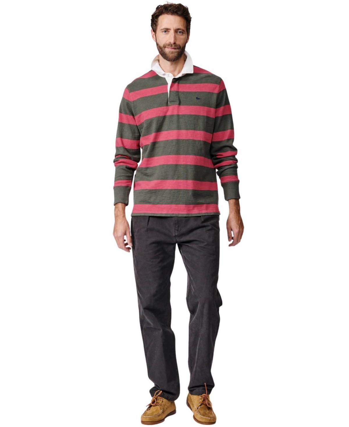 AUBIN irnham long sleeve collared rugby shirt